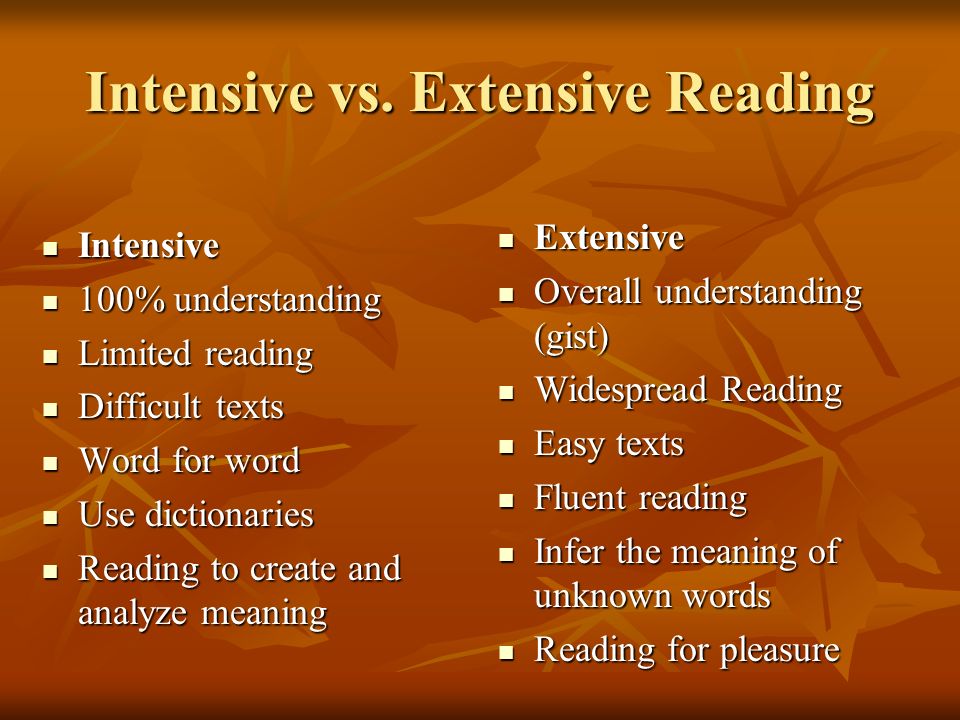 Extensive Meaning Extensive Meaning